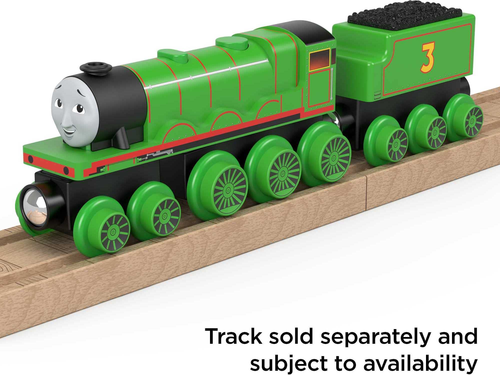 Thomas & Friends Wooden Railway Toy Train Henry Push-Along Wood Engine & Coal Car for Toddlers & Preschool Kids Ages 2+ Years (Amazon Exclusive)