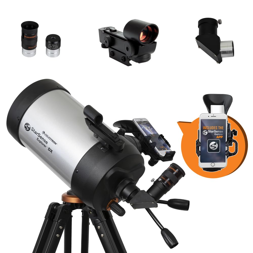 Celestron â StarSense Explorer DX 5â Smartphone App-Enabled Telescope â Works with StarSense App to Help You Find Stars, Planets & More â Schmidt-Cassegrain Telescope â iPhone/Android Compatible