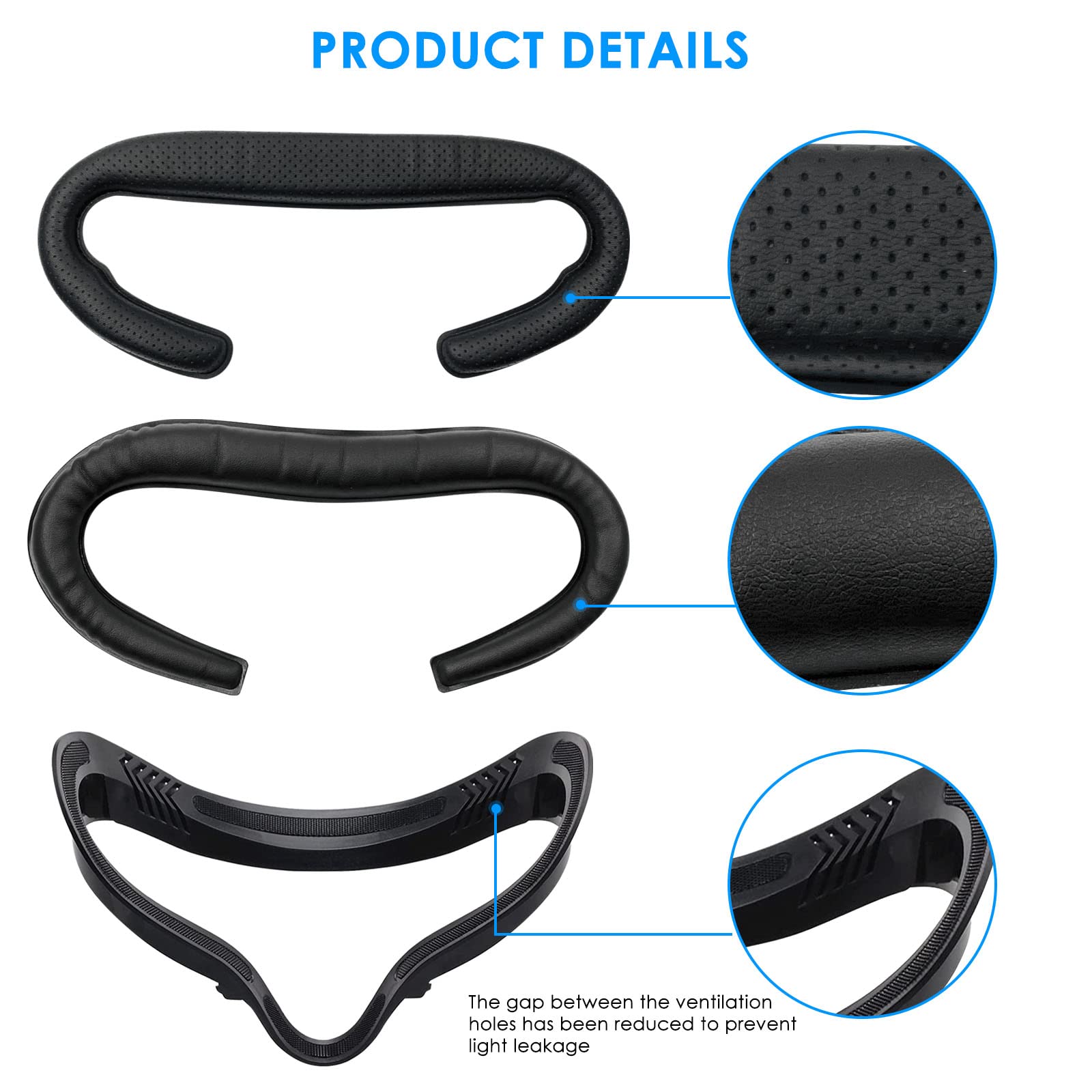 Controller Grill Cover for Oculus Quest 2 Accessories, Silicone Protective Case Set for Meta VR, Protective Lens Cover, Face Cover, Soft Shell Skin (Black, Foam)