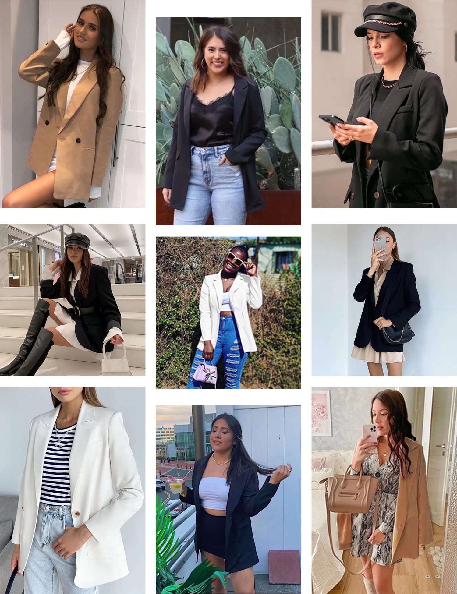 Black Oversized Blazer Jackets for Women Business Casual Open Front Long Blazers for Work Professional Fashion XL