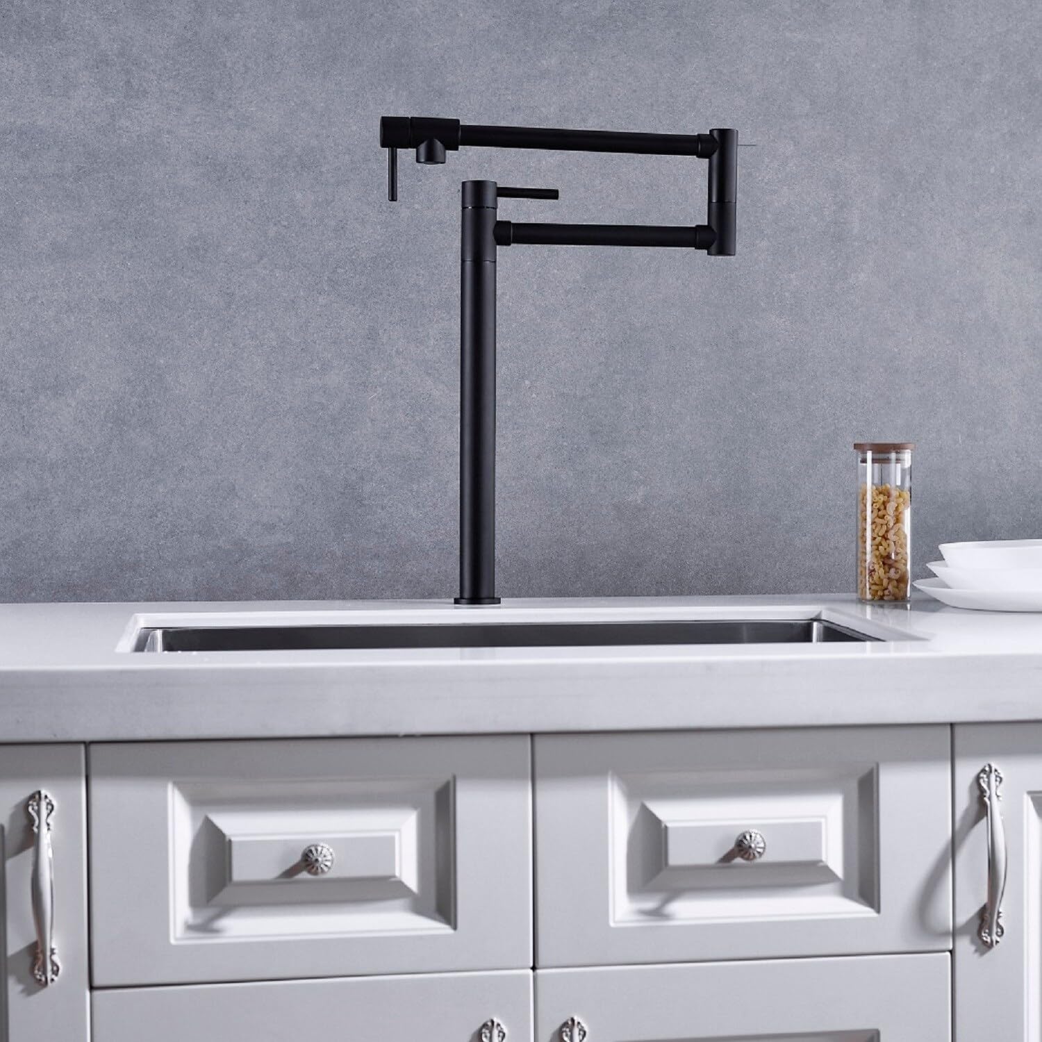 Kitchen Sink Pot Filler Faucets, Double Swing Deck Mount