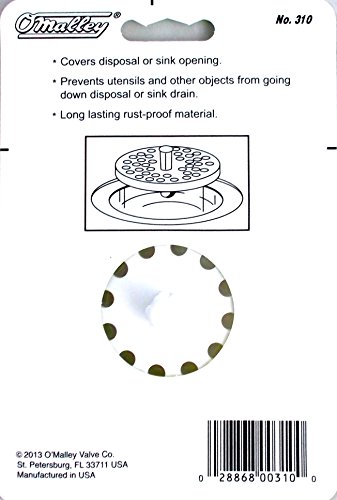Garbage Disposal and Sink Strainer Guard - White Plastic - Manufactured in USA