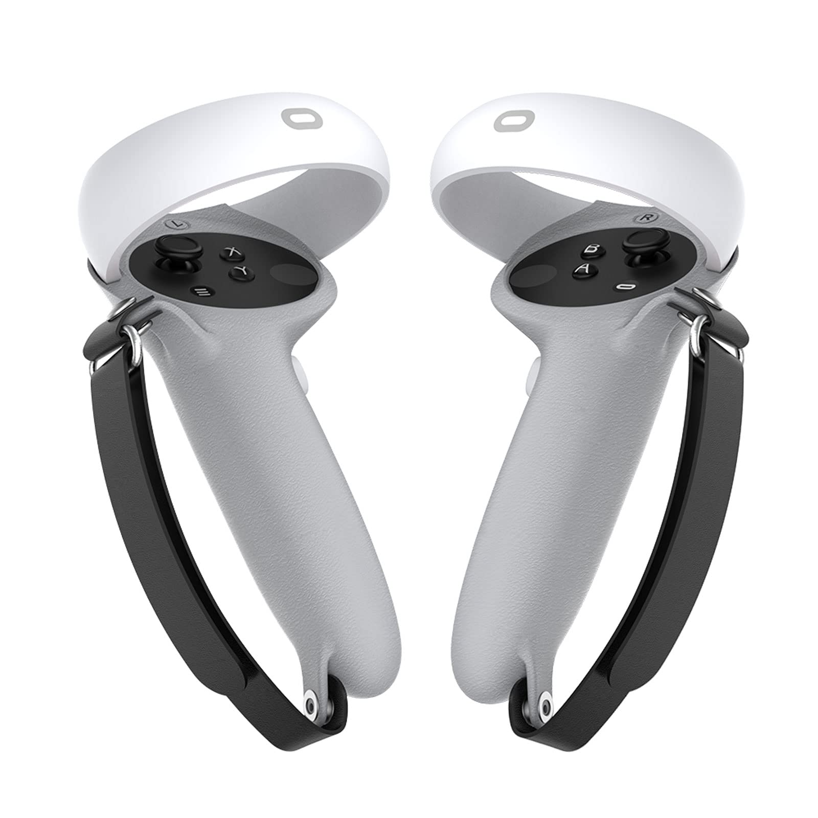 Controller Grips Cover for Oculus Quest 2, Extended Controller Hand Strap with Adjustable Knuckle Handles for Boxing and Beat Saber, Controller Protector for Meta/Oculus Quest 2 Accessories (Gray)