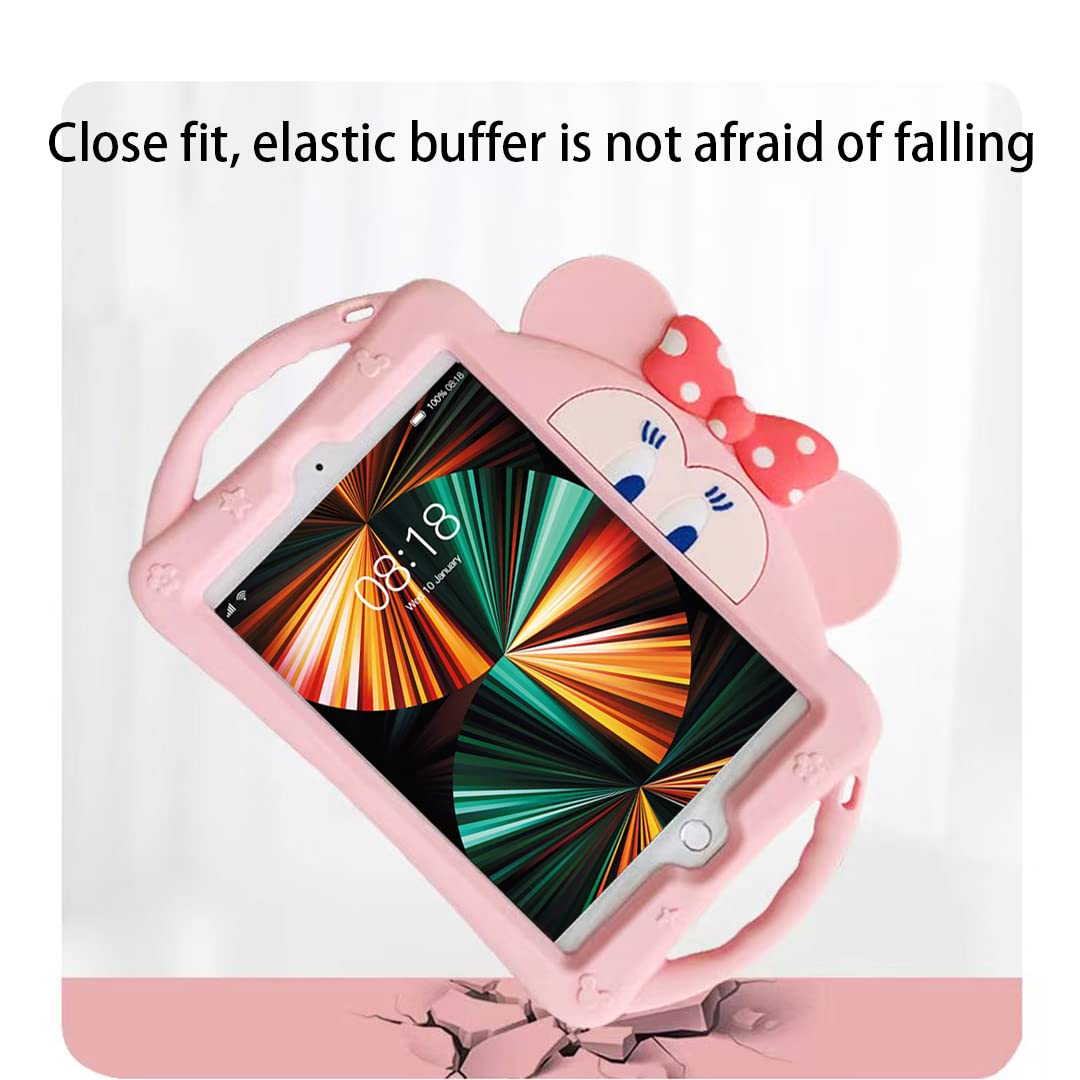 Compatible with iPad 9th Generation Case 2021/iPad 8th Generation Case 2020 10.2 Inch, iPad 7th Gen 2019 Case,Cute Cartoon with Stand Case (Pink)