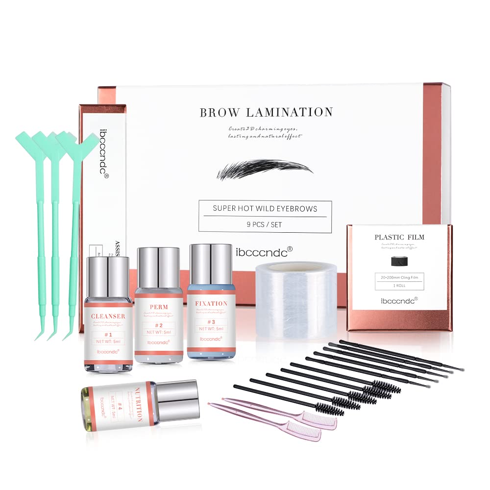 Ibcccndc Brow Lamination Kit Professional Starter Kit Perfect Full Fluffy Sculpt Brows Suitable for Salon Home Use | Eyebrow Brush And Eyelash Micro Brushes Added