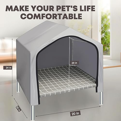 Indoor Cat House,Elevated Cat Bed with Canopy,Outdoor Water Proof Pet Tent, Chew Proof Cat Condo,for Small Cats/Dogs,Suitable for Indoor &Outdoor