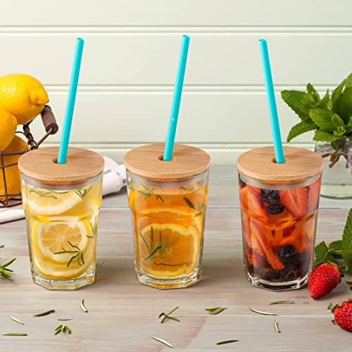 DOITOOL 8Pcs Bamboo Jar Lids with Straw Hole, Reusable Bamboo Lids for Beer Can Glass, 70mm Bamboo Mason Jar Lids with Straw Hole for Wide Mouth Mason Jar (8pcs)