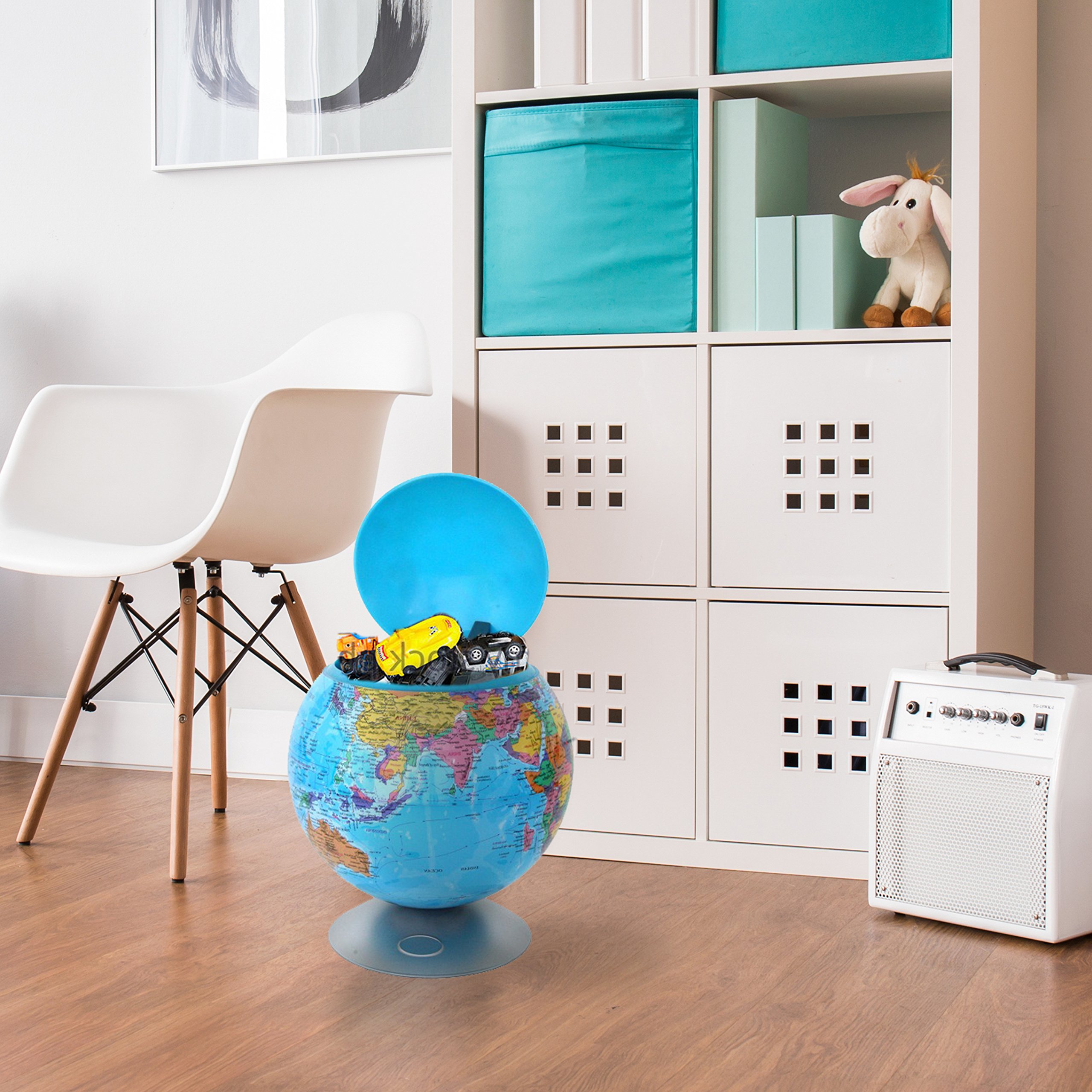 iTouchless 100% Touchless Round Motion Sensor Toy Box - Globe