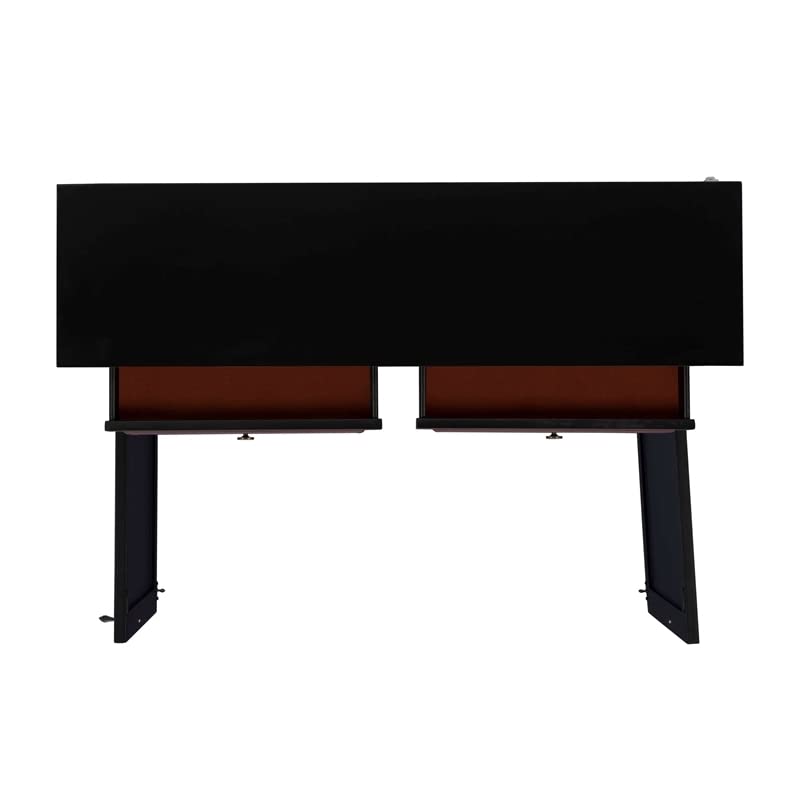 BOWERY HILL Narrow Console Table with Drawers and Doors for Living Room, Tall Wood Table for Behind The Sofa, Hand Painted, Red