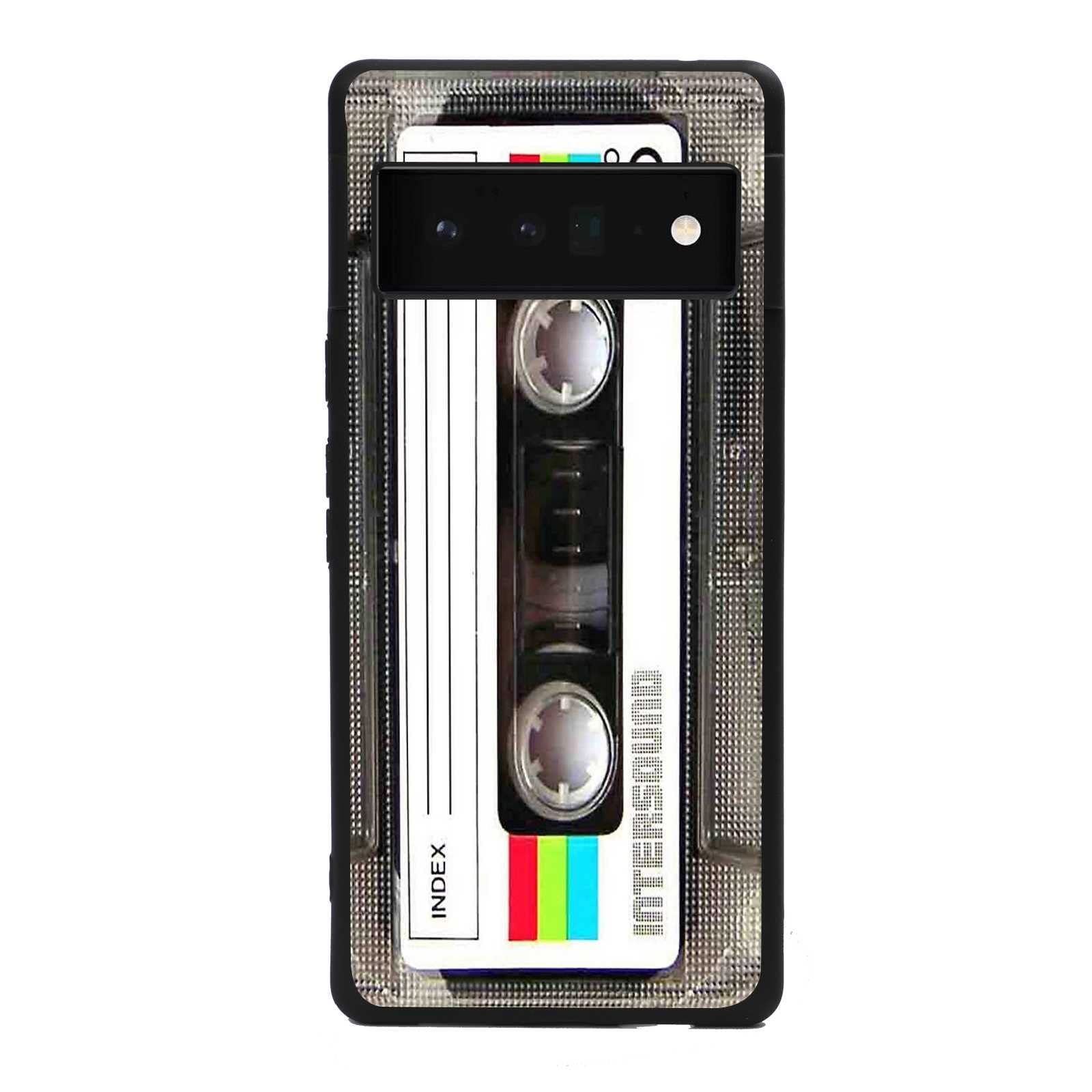 Compatible with Google Pixel 6 Pro(2021) Cassette Case, Vintage Music Cassette Tape Mix Tape Cool 80s 90s Classic Retro Graphic for Google Case Women Men, Slim Soft Silicone Case for Google