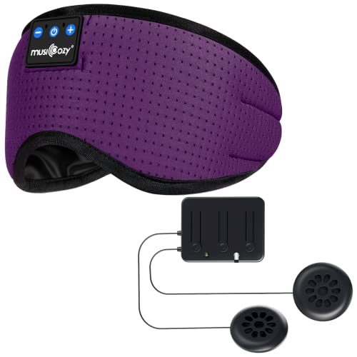 MUSICOZY Sleep Headphones Bluetooth Headband Sleeping Eye Mask & Bluetooth 5.2 Module Kit with Speakers and Charging Cable