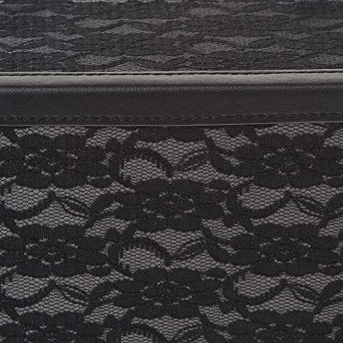 Caboodles Make Me Over 4 Tray Train Case, Cosmetic Storage Case & Organizer, Black Lace, 3.5 Lb