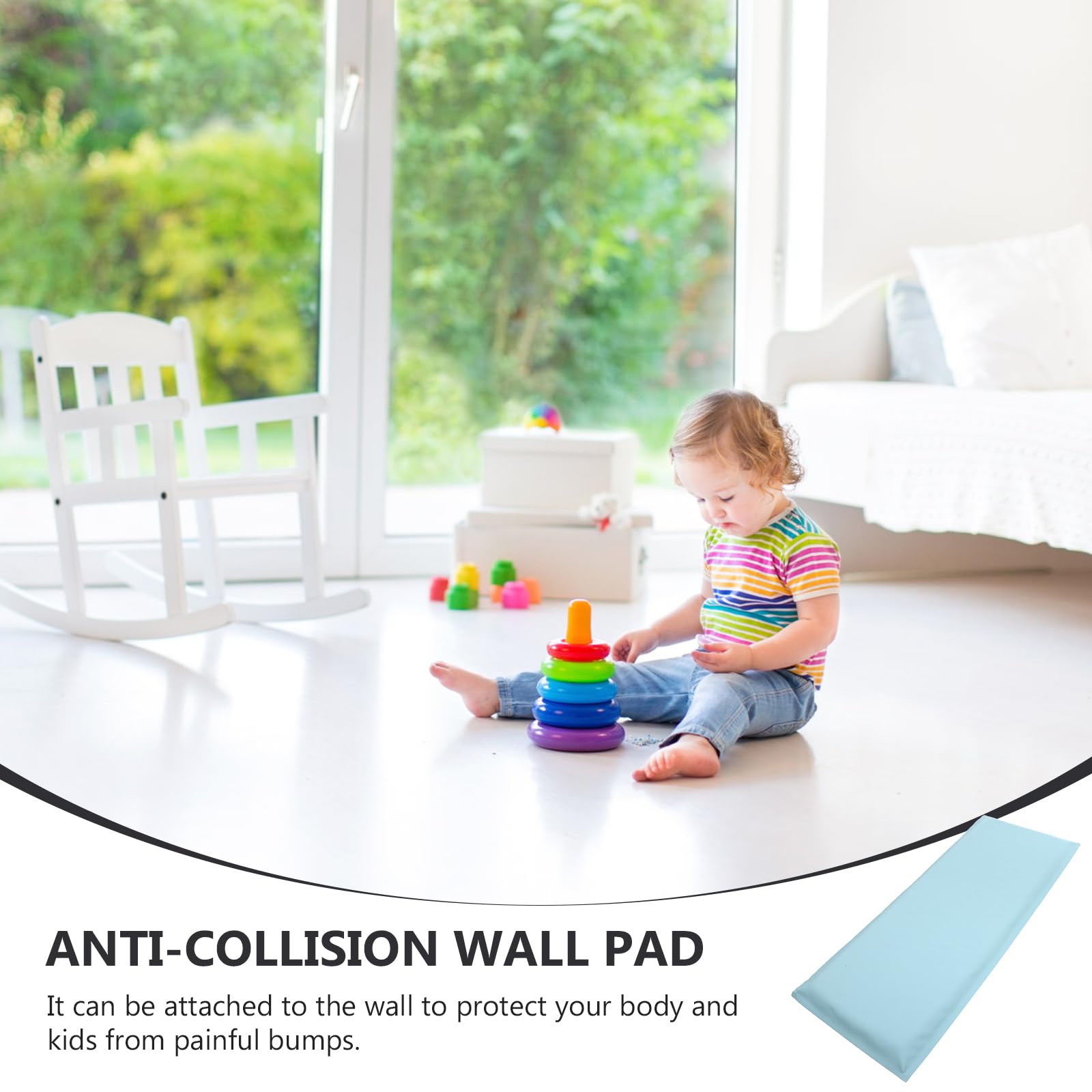 DECHOUS 3D Anti-Collision Wall Padding for Kids, 5Pcs Upholstered Wall Panels, Peel and Stick Headboard Panels Nursery Playroom Soft Wall Padded for Kids Room Wall Protection