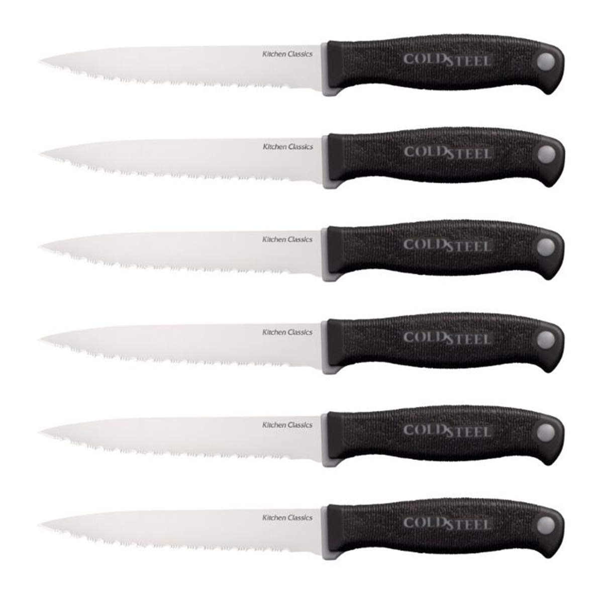 Cold Steel Kitchen Classics Six Steak Knife Set, One Size, Black