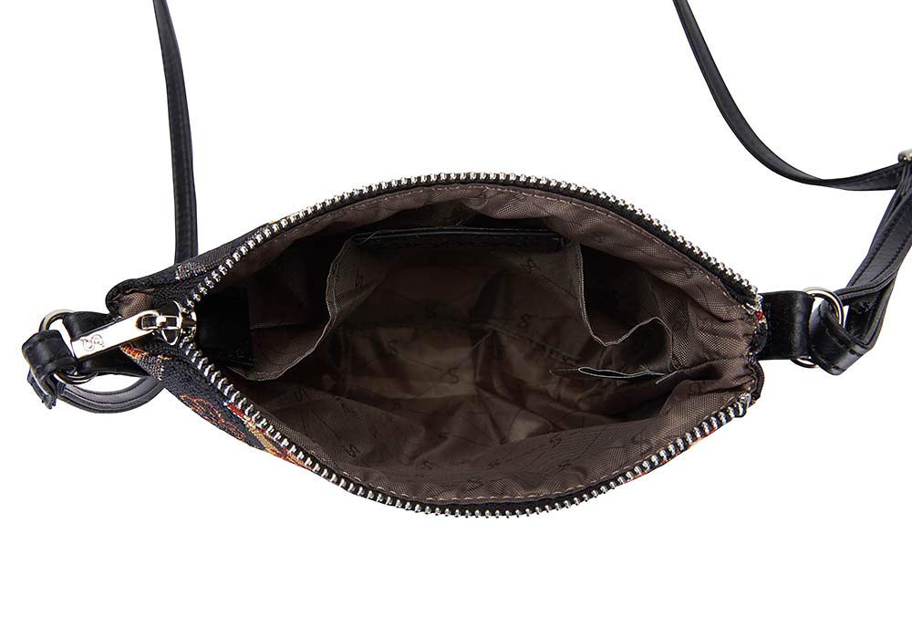 Signare Tapestry Small Crossbody Bag Sling Bag for Women with Ume Sakura Design Japanese Style