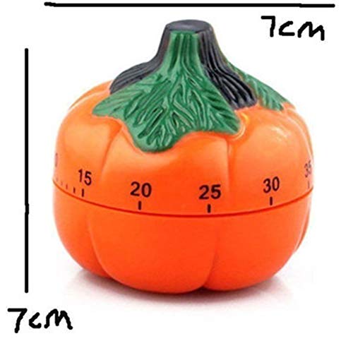 DOITOOL Kitchen Timer, Pumpkin Design Mechanical Timer Kitchen Timer Household Cooking Time Manager Baking Reminder Cooking Countdown Timer (Orange)