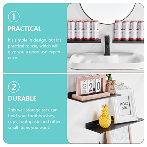 DOITOOL Metal Wall Shelves Metal Floating Shelf Hanging Rack: Aluminum Alloy Wall- Mounted Shelf Wall Mounted Storage Shelf Bookshelf for Bedroom Living Room Kitchen Office 50cm Metal Wall Shelf