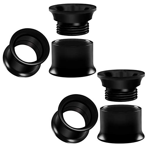 BIG GAUGES 2 Pairs White Acrylic 0g Gauge 8mm Double Flared Saddle Piercing Ear Screw-fit Flesh Tunnel Stretcher Earring Plugs BG7074