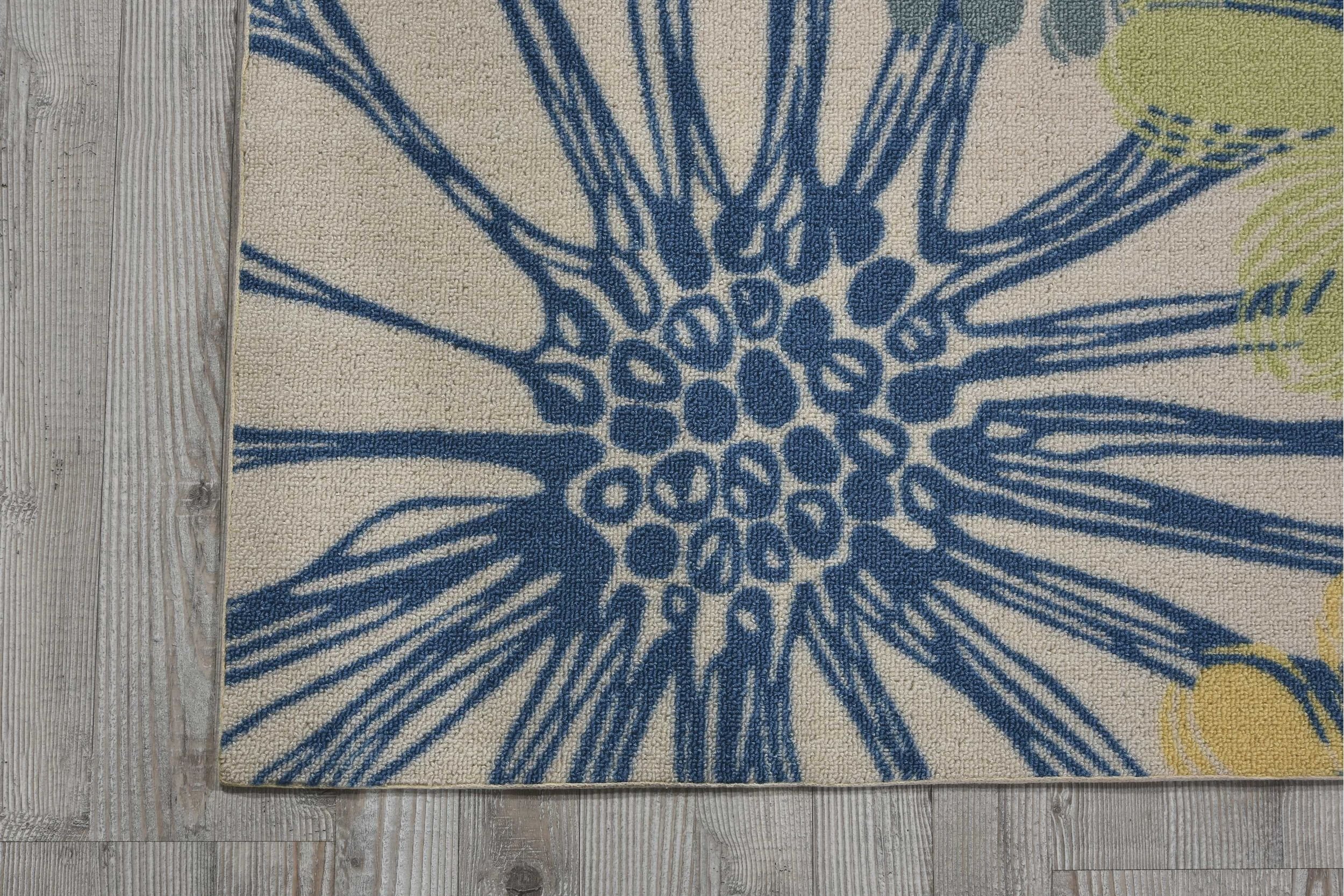 Nourison Home & Garden Indoor/Outdoor Blue 2'3" x 3'9" Area -Rug, Easy -Cleaning, Non Shedding, Bed Room, Living Room, Dining Room, Kitchen (2x4)