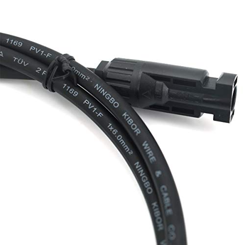 CENTAURUS Extension Cable 5 Feet Black +5 Feet Red 10AWG (6mm²) with Female and Male Connectors for Solar Panel Adapter and Wind Power Parts and Accessories