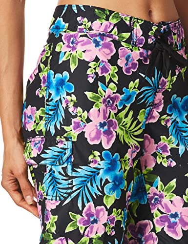 Kanu Surf Women's Oceanside UPF 50+ Active Swim Board Short (Reg & Plus Sizes), Katya Black/Blue, 10