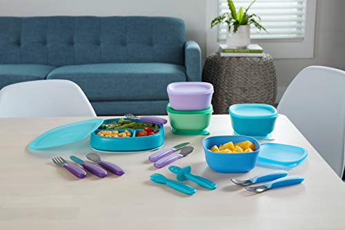 NUK Stacking Bowl and Lid, Assorted Colors, 3 Pack, 4+ Months