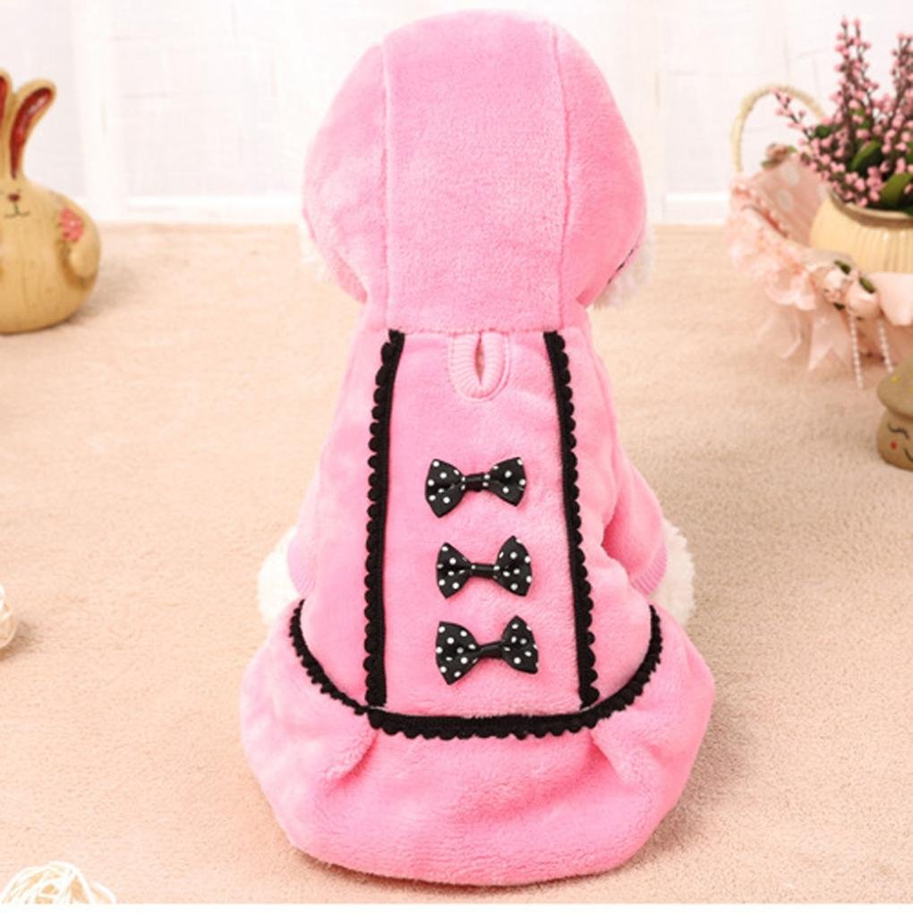 IEason Pet Clothes, 2017 Dog Coat Jacket Pet Supplies Clothes Winter Apparel Puppy Costume (S, Pink)