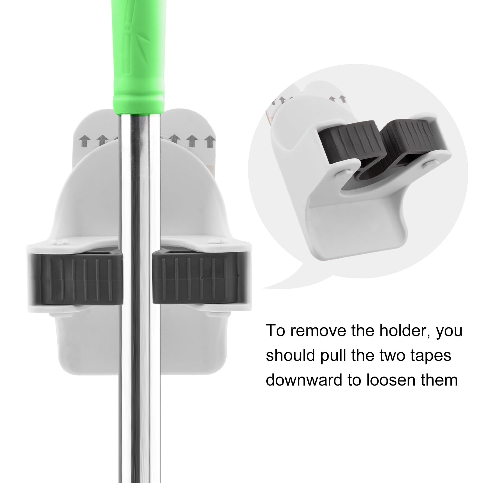 Jaeskeclip 5pcs Hanging Broom Holder, Broom Holder Wall Mount, laundry room organization, Broom and Mop Organizer Wall Hanging, for Hanging Mops, Brooms, Umbrellas, Showers, Shovels(white,black)