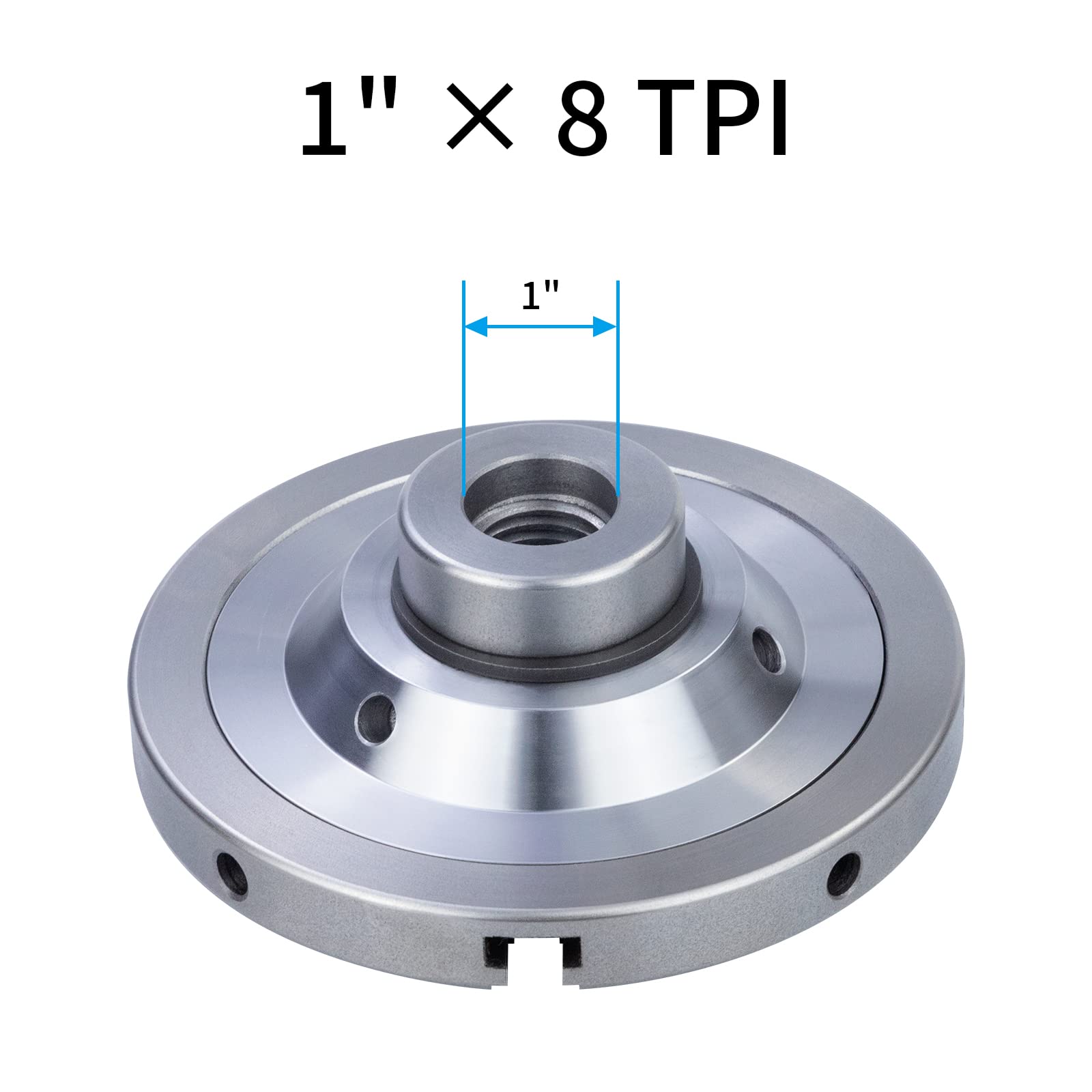 DEEFIINE 6 Inch Wood Lathe Chuck Set 1" x 8 tpi, Self Centering 4 Jaw Wood Turning Chuck