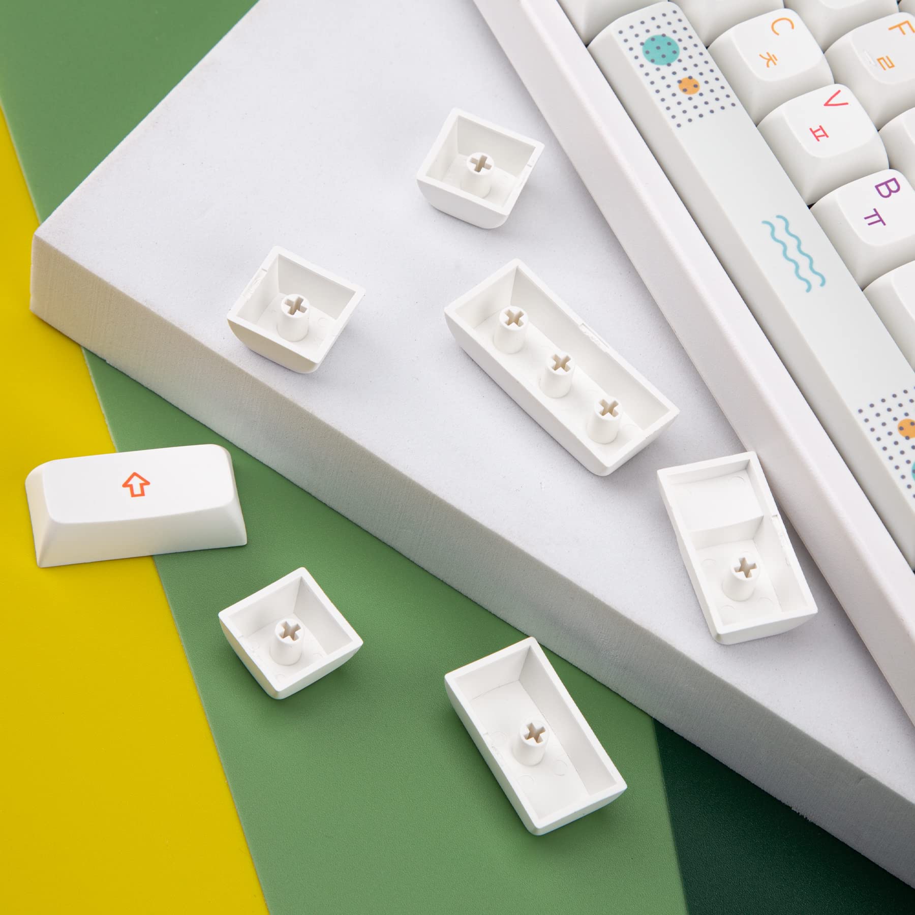 TOkey 127 Keys XDA Profile Custom PBT Dye Sublimation Keycaps Compatible with All Mechanical Gaming Keyboards for TTC Gateron Kailh Holy Panda Cherry MX Switches(Neon Lights with Korean)