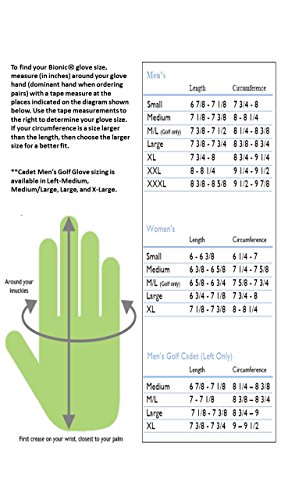 Bionic StableGrip with Natural Fit Golf Glove - White (XX-Large, Left)