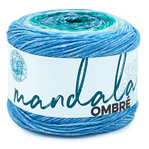 Lion Brand Yarn Mandala Ombré Yarn with Vibrant Colors, Soft Yarn for Crocheting and Knitting, Mantra, 1-Pack