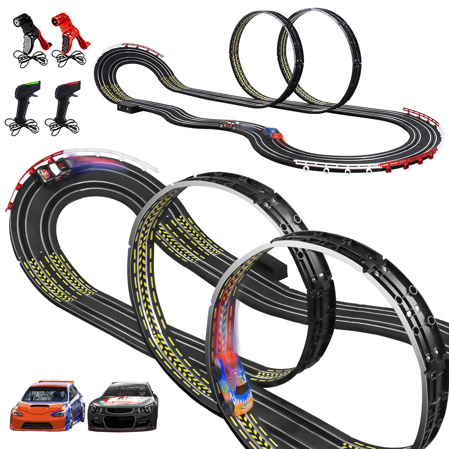 Two Cars for Dual Racing with 4 Controllers