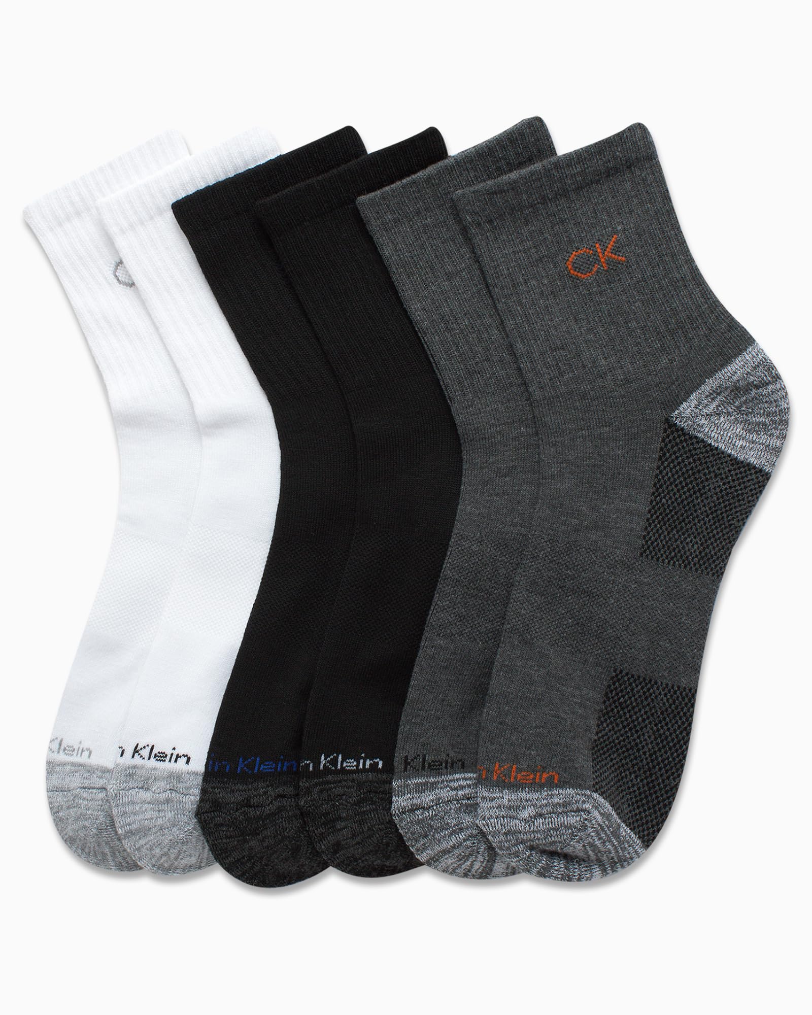 Calvin Klein Men's Socks - Athletic Cushioned High Quarter Cut Socks (6 Pack), Size 7-12, Black