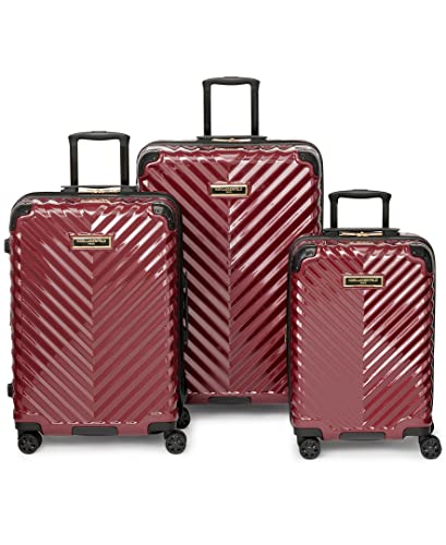 Karl Lagerfeld Paris Women's Carryon Spinner Wheels Hardside, Burgundy, One Size