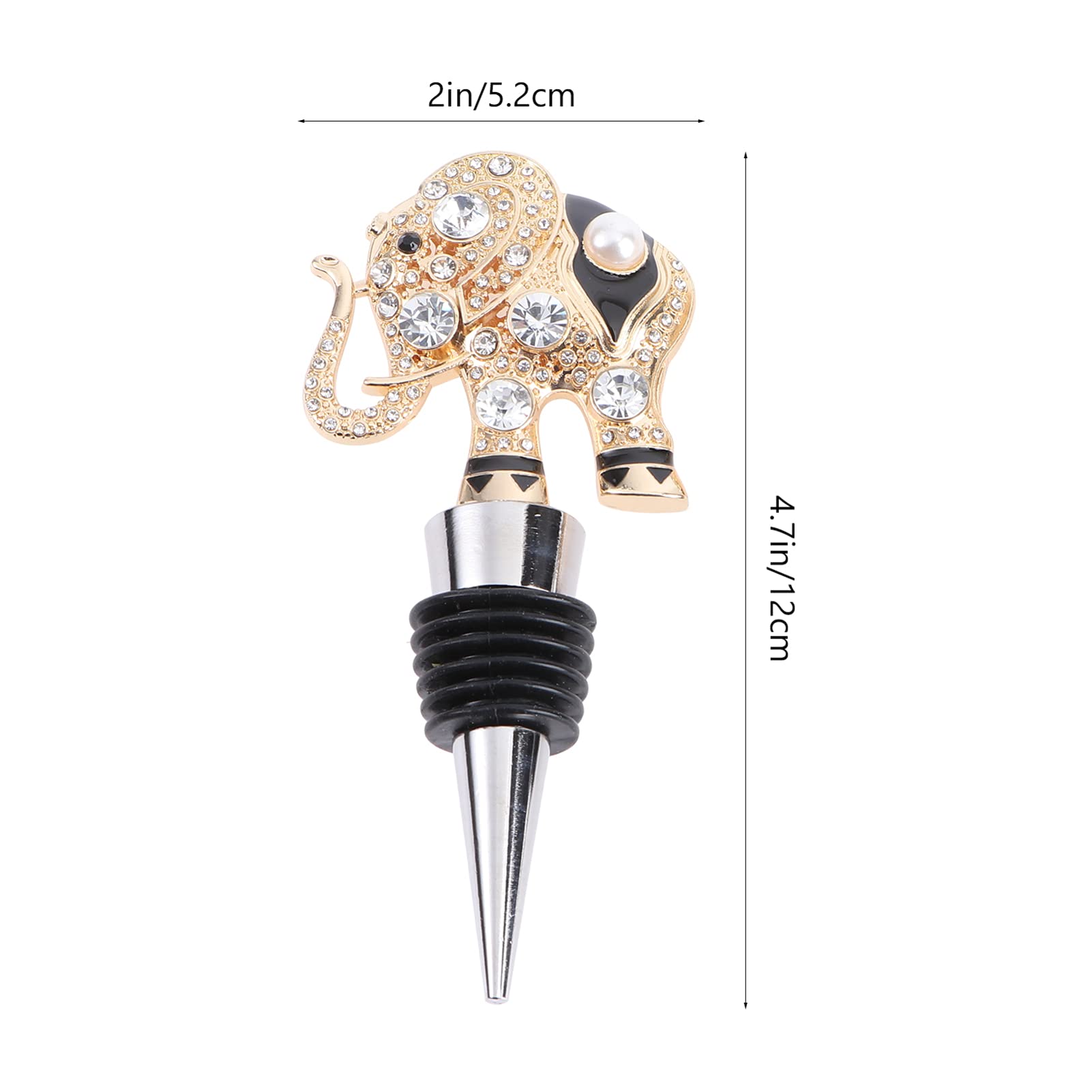 DOITOOL Wine Bottle Stoppers For Glass Bottles Vacuum, Wine Stoppers For Wine Bottles Vacuum Seal Gem Pearls Elephant Animal For Wine& Beverage Plug, Set Of 2