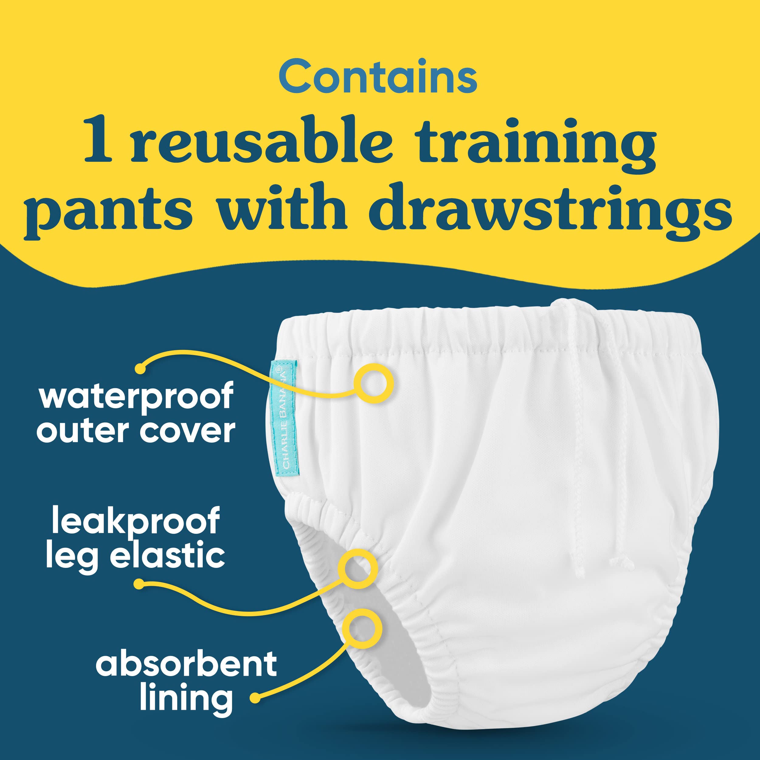 Charlie Banana Baby Reusable and Washable Super Pro Underwear, Junior Training Pants, Cotton Bliss, Medium
