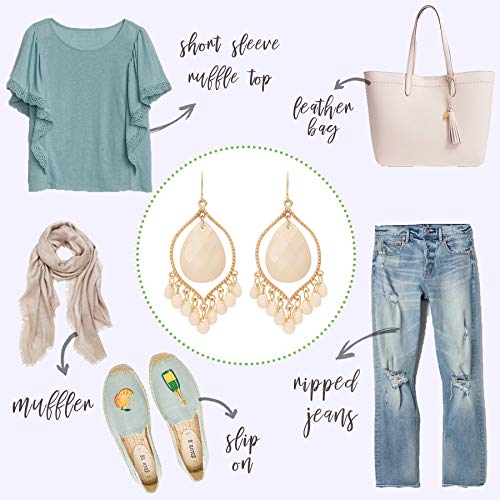 Bohemian Multi Beads Tassel Chandelier Dangle Drop Earrings for Women