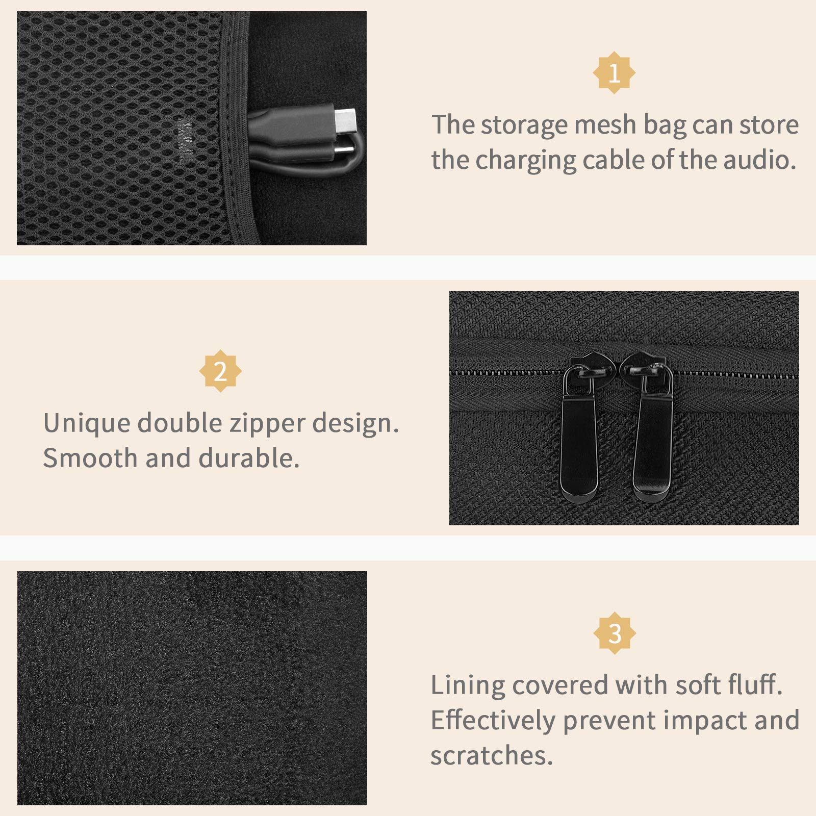 Yinke Hard Case for Marshall Emberton Bluetooth Speaker, Hard Organizer Portable Carry Cover Storage Bag (Emberton Black)