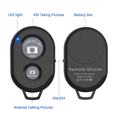 Wireless Camera Remote Shutter for Smartphones (2 Pack), zttopo Wireless Phone Camera Remote Control Compatible with iPhone/Android Cell Phone - Create Amazing Photos and Selfies, Wrist Strap Included