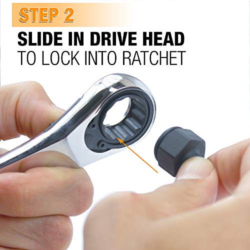 EZRED 3-in-1 Ratchet Set with 1/4, 3/8, 1/2-Inch Drive Heads with quick release and 72 teeth great for home DIY’ers and professionals