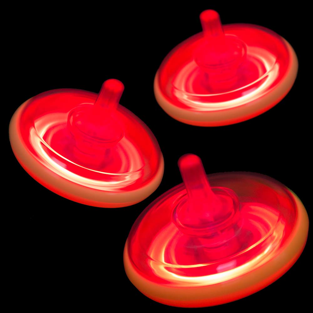 PROLOSO 100 Pcs Light Up Spinning Tops LED Flashing Spinners with Gyroscope