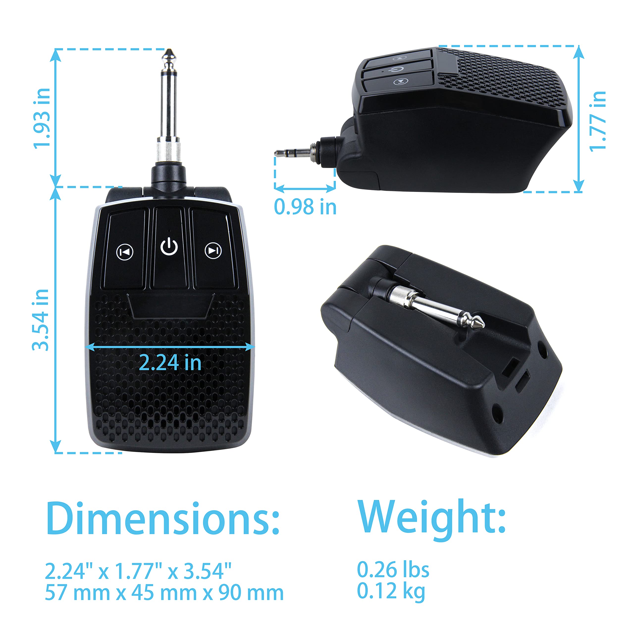Cootime Portable Musical Instrument Speaker, Mini Amplifier with 6.35mm 3.5mm Plug Aux Audio Input, Accompaniment Speaker for EWI, Aerophone, Electric Guitar Bass, Keyboard Piano