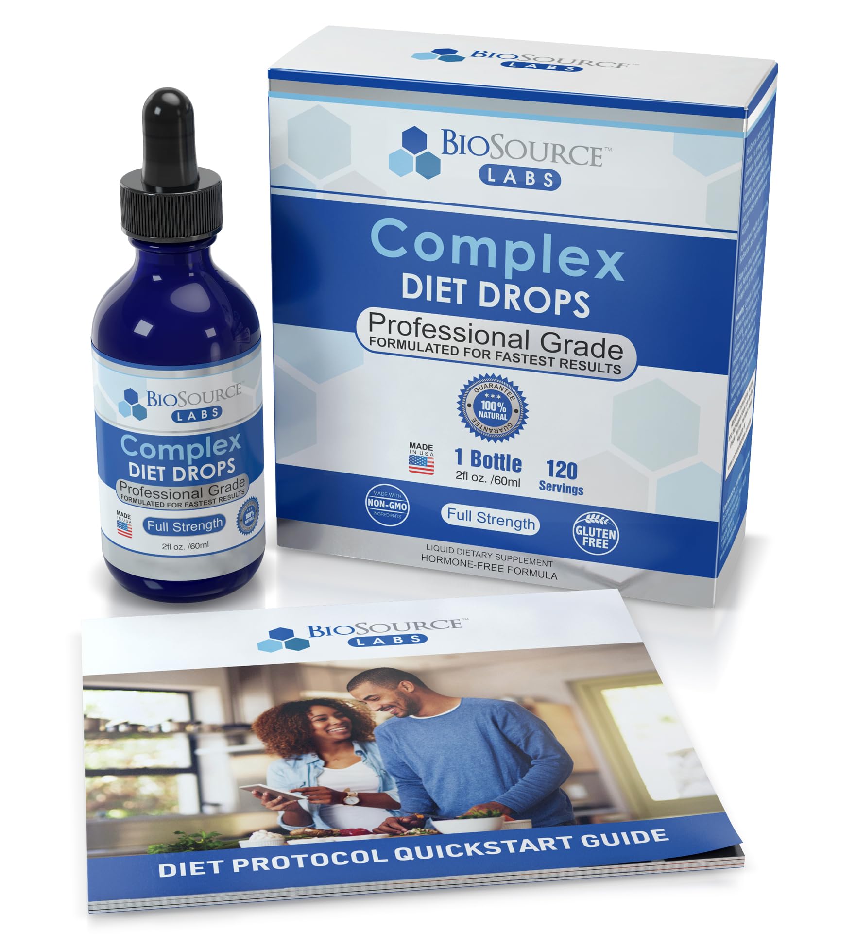BioSource Labs Complex Diet Drops – Best Natural Weight Management Drops for Men and Women (1 Bottle, 2 fl oz) - 30 Day Supply