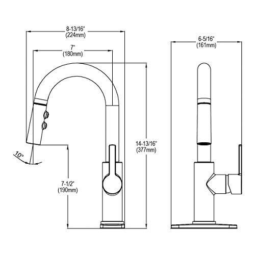 Elkay Avado Single Hole Bar Faucet with Pull-down Spray and Lever Handle, Matte Black