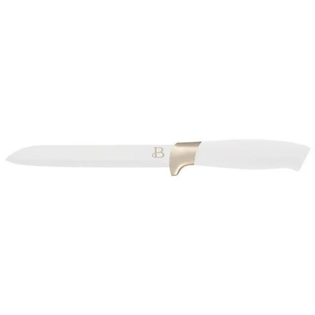 Generic 6 Piece beautiful Stainless Steel Knife Set in White Champagne Gold By Drew Barrymore