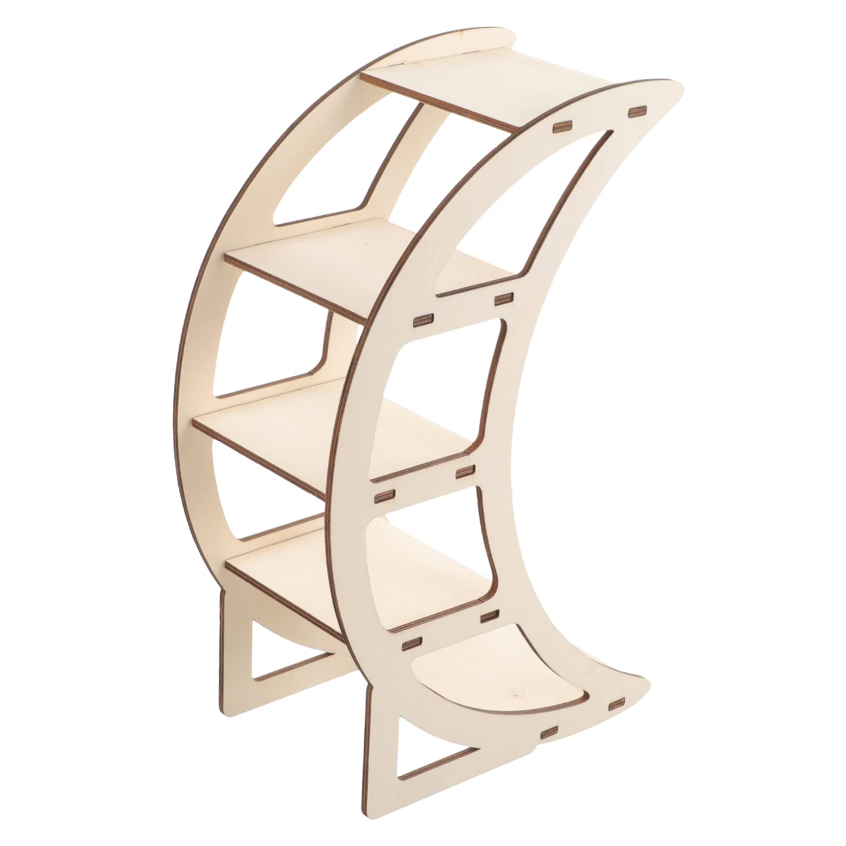 EXCEART 2pcs Moon Storage Rack Nail Polish Display Stand Floating Shelves Makeup Organizer Moon Ornament Jewelry Storage Small Cupcake Stand Accessory Tray Home Decor Wooden Shelf