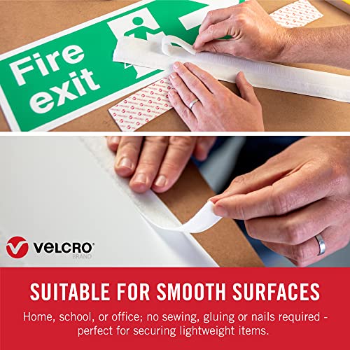 VELCRO Brand - Sticky Back Hook and Loop Fasteners β Peel and Stick Permanent Adhesive Tape Keeps Classrooms, Home, and Offices Organized β Cut-to-Length Roll | 15ft x 3/4in Tape | White