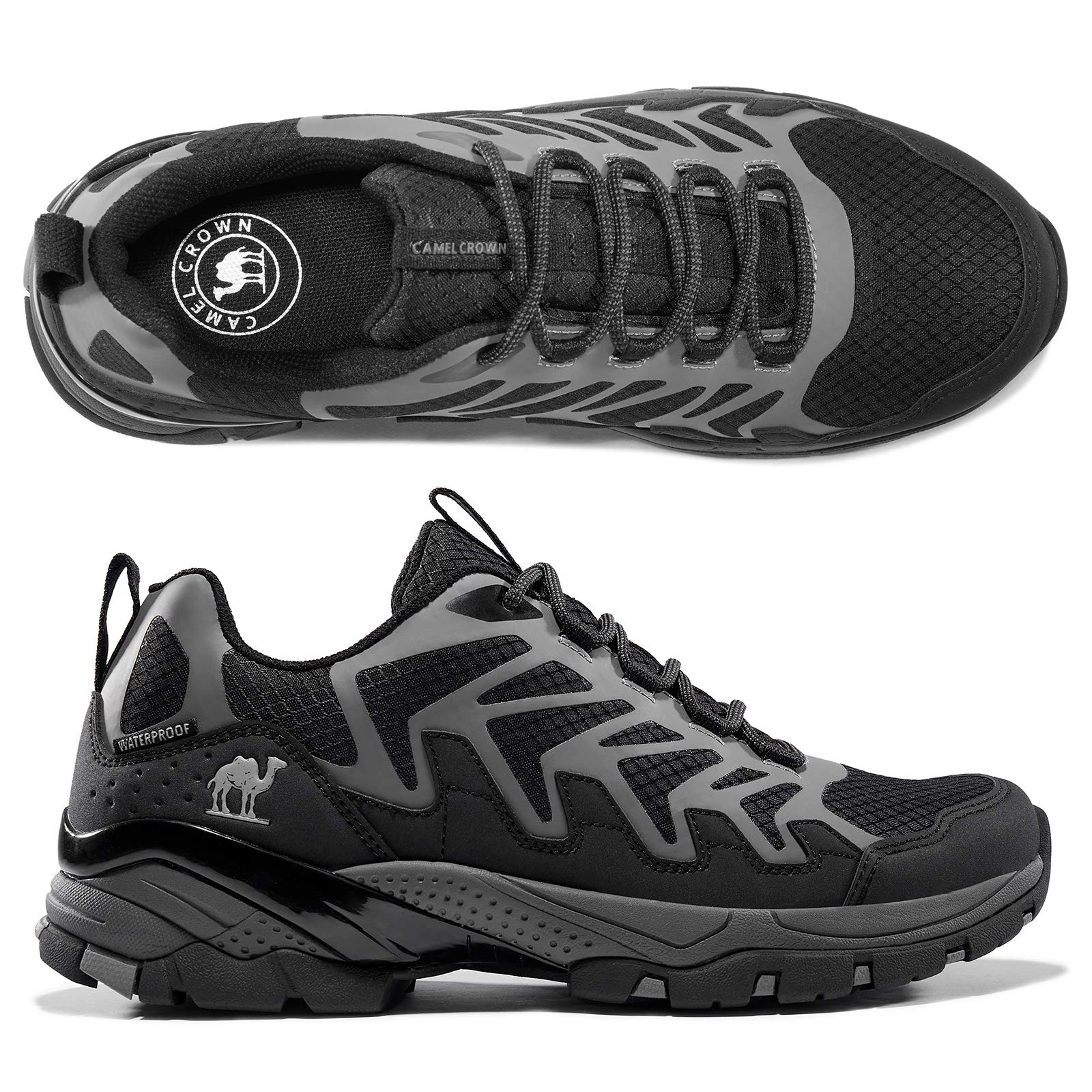 CAMEL CROWN Men Hiking Shoes Lightweight Low Top Hiking Boots Breathable Waterproof Sneakers for Trail Outdoor