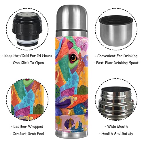 Colorful Aesthetic Rhodesian Dog Vacuum Insulated Stainless Steel Water Bottle, Double Walled Travel Thermos Coffee Mug 17 OZ for School Office
